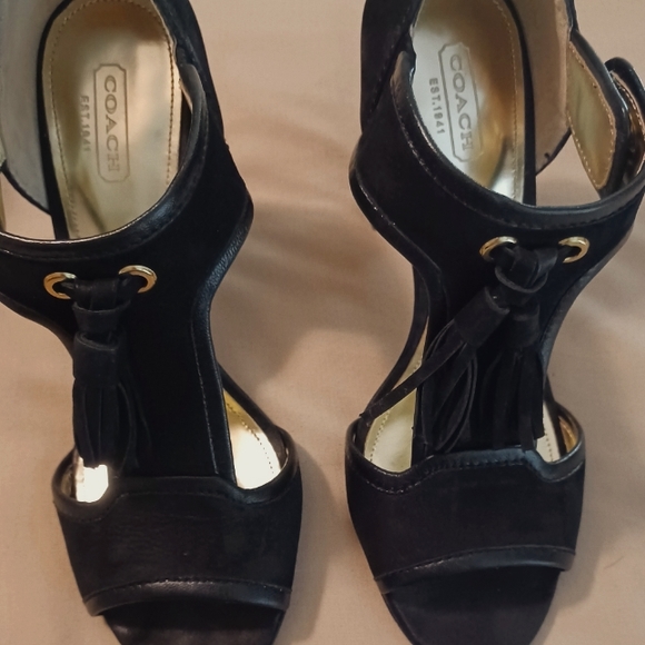 Coach | Shoes | Coach Suede Black High Heels | Poshmark